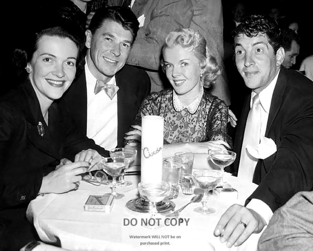 Ronald Reagan, Dean Martin Photo: Enjoying Cocktails - Etsy