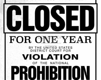 Prohibition Closed - Etsy