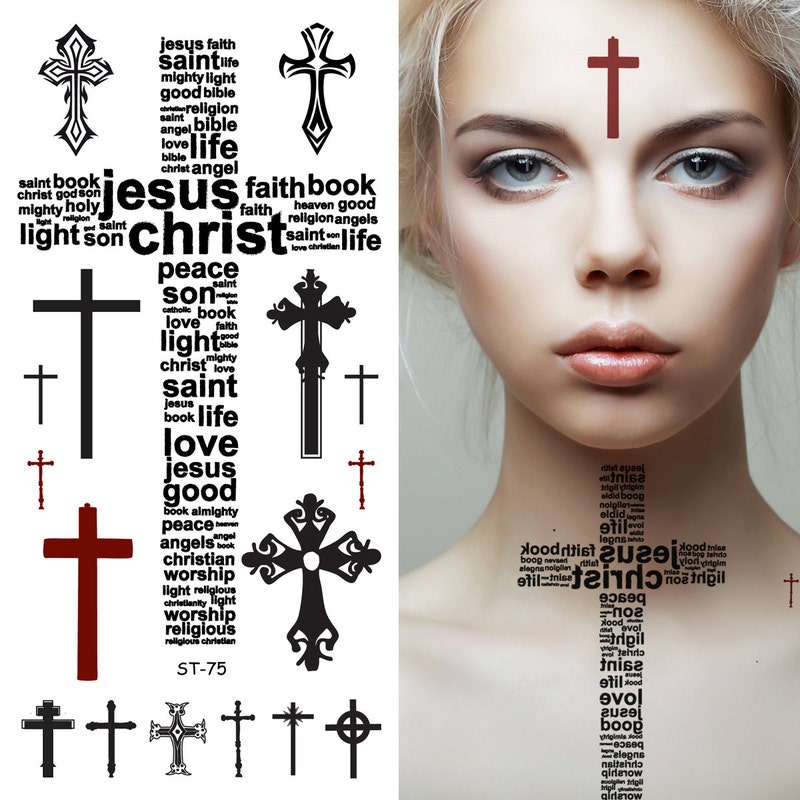 Temporary Tattoo Cross - Etsy