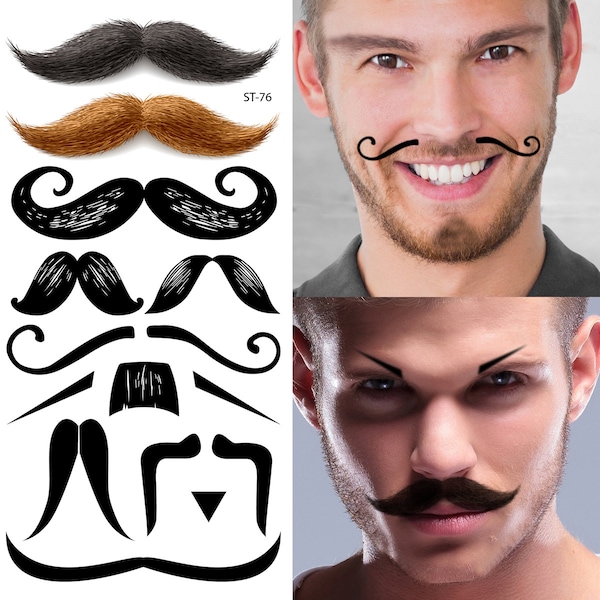 Mustache Tattoo - Etsy