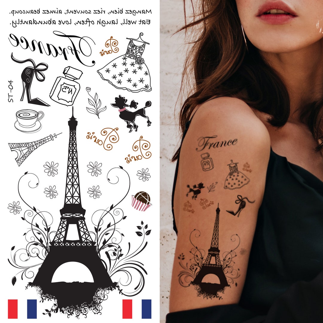 Eiffel Tower Watercolor Tattoo