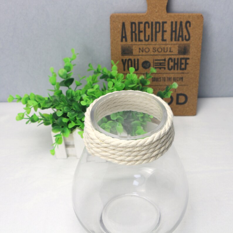 Clear Round Rope Glass Vase Flower Vase With Hemp Rope - Etsy