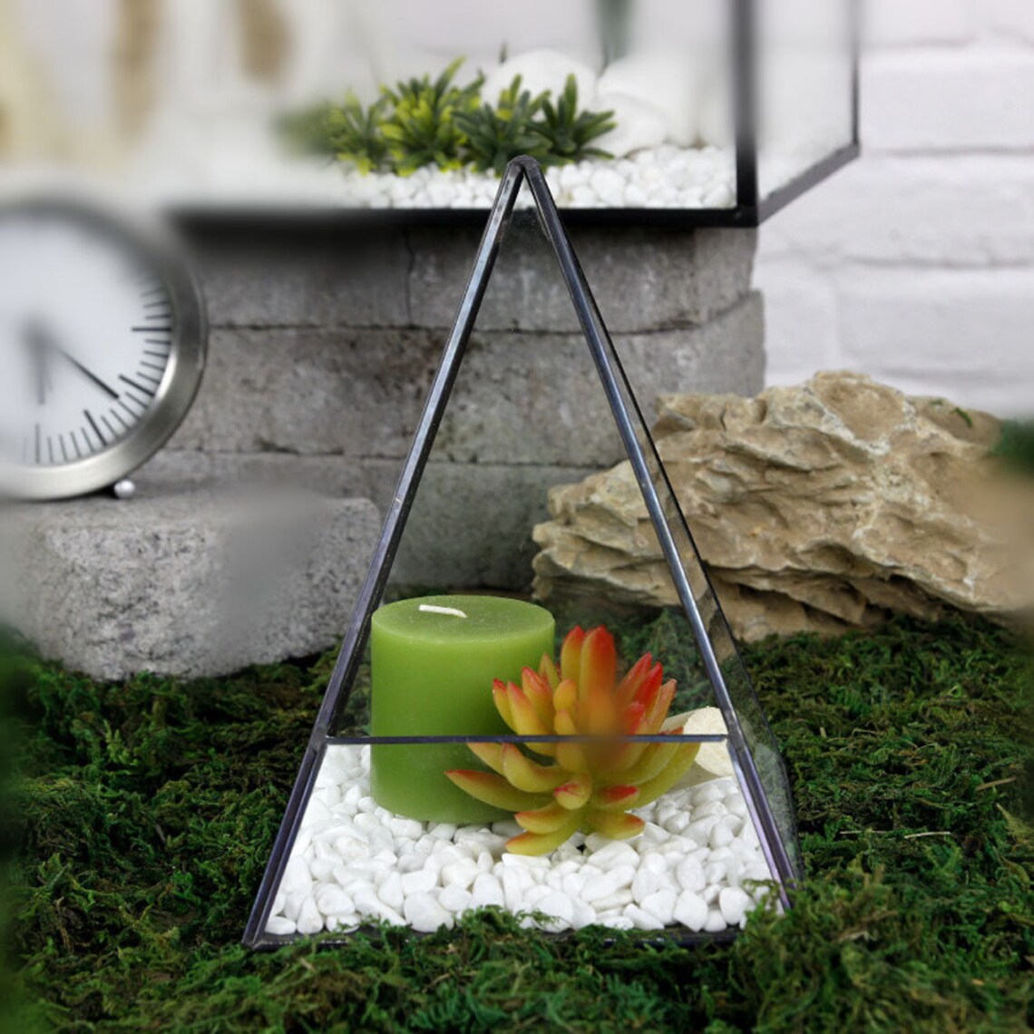 Geometric Pyramid Triangle Glassterrarium Succulent Air - Etsy