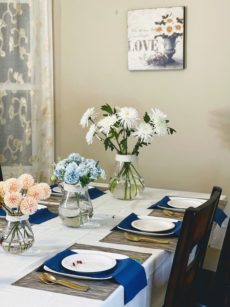 Clear Round Rope Glass Vase Flower Vase With Hemp Rope | Etsy