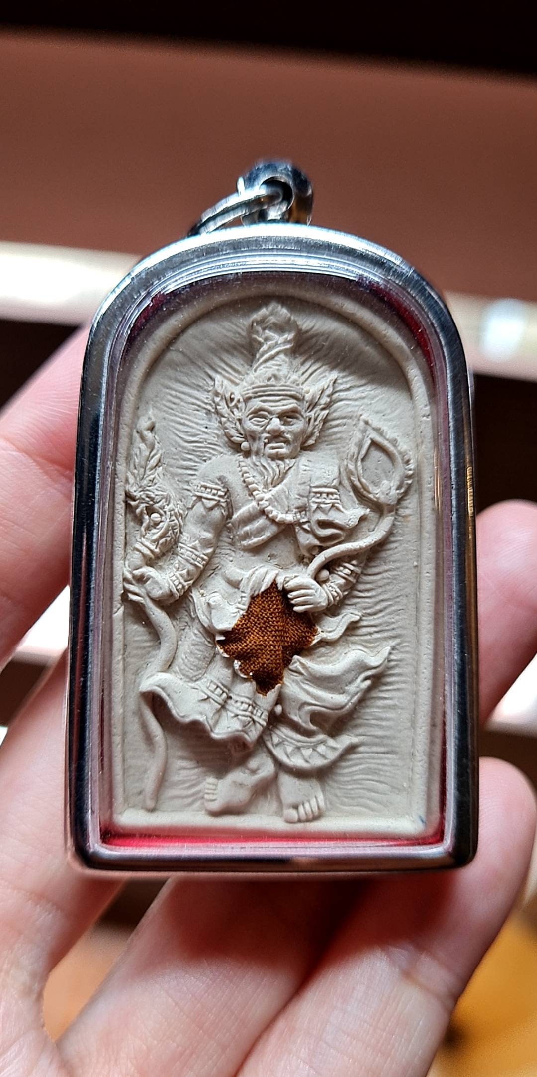 Thai Amulet Lersi Por Kea Back With Phra Nakprok, Pranboon and Lersi ...