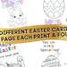 10 KIDS COLORING Easter Cards Craft Kit Bundle Printable - Easy Color ...