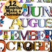 12 MONTHS Calendar Kit 36 Images Make a Printable Calendar or Scrap ...