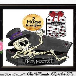 Mr. Mojo Skeleton & His Bottle of Spiders Creepy Crawly Spiders a ...
