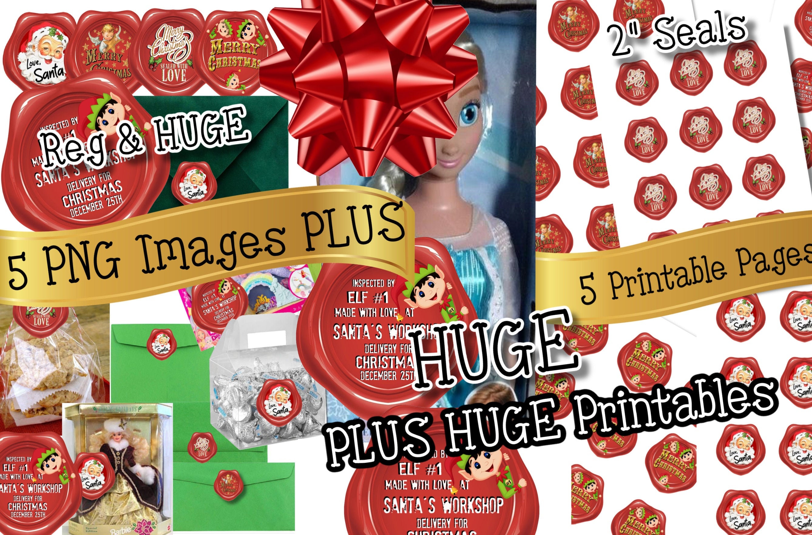 HUGE ELF INSPECTION Seal From Santa's Workshop for Presents Under the ...