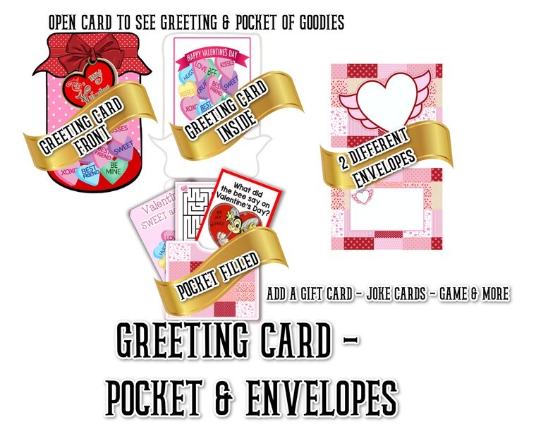 VALENTINES CANDY JAR Greeting Card Bundle- Valentine Jokes, Greetings ...