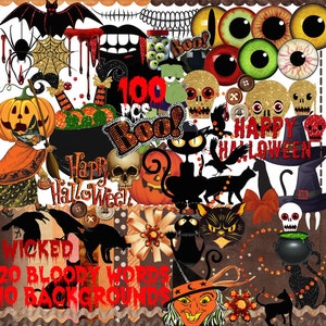 HUGE HALLOWEEN Bundle 100 Pcs Spooky Scary Party Skulls Eyeballs Cats ...