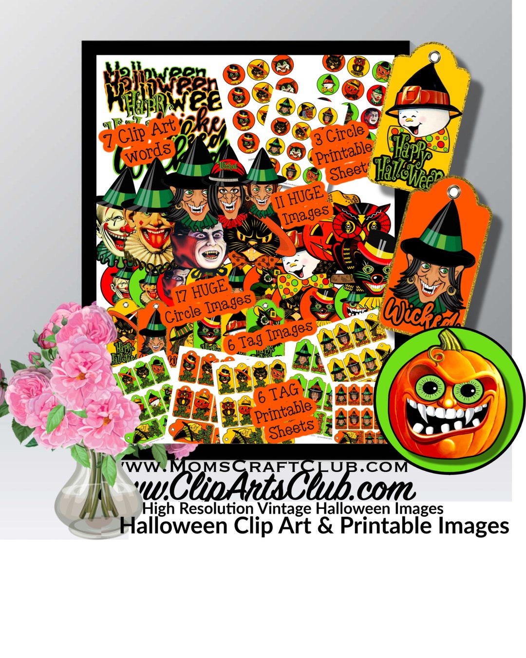VINTAGE HALLOWEEN PARTY Beistle Style Printables Clip Art Decorations ...