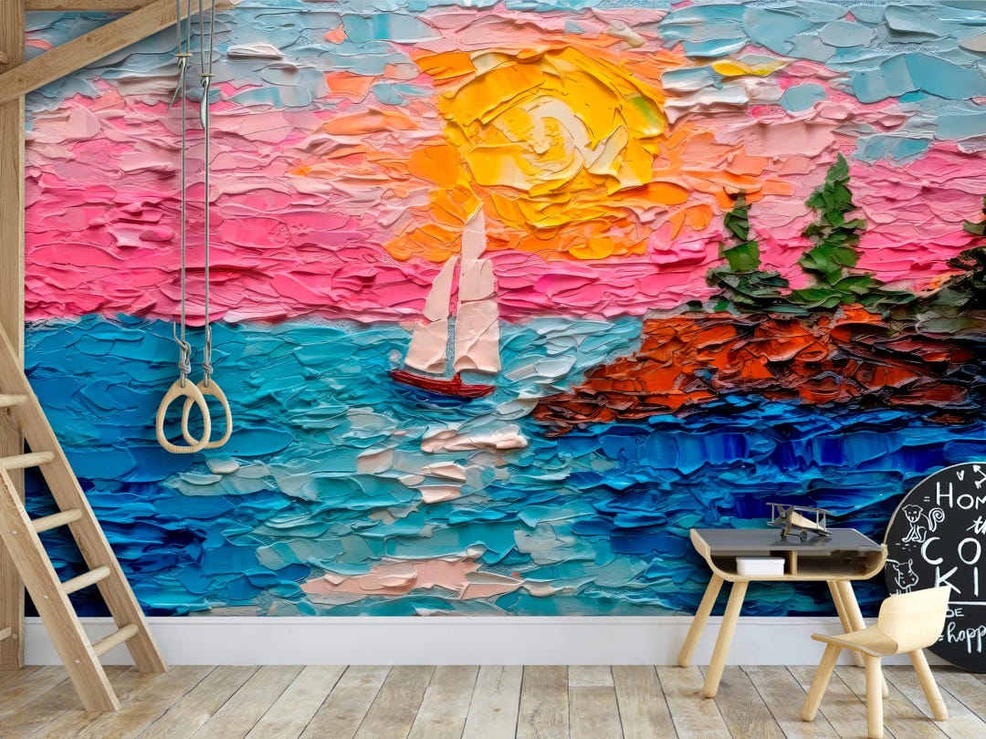 Colorful Wallpaper for Kids Room - Etsy