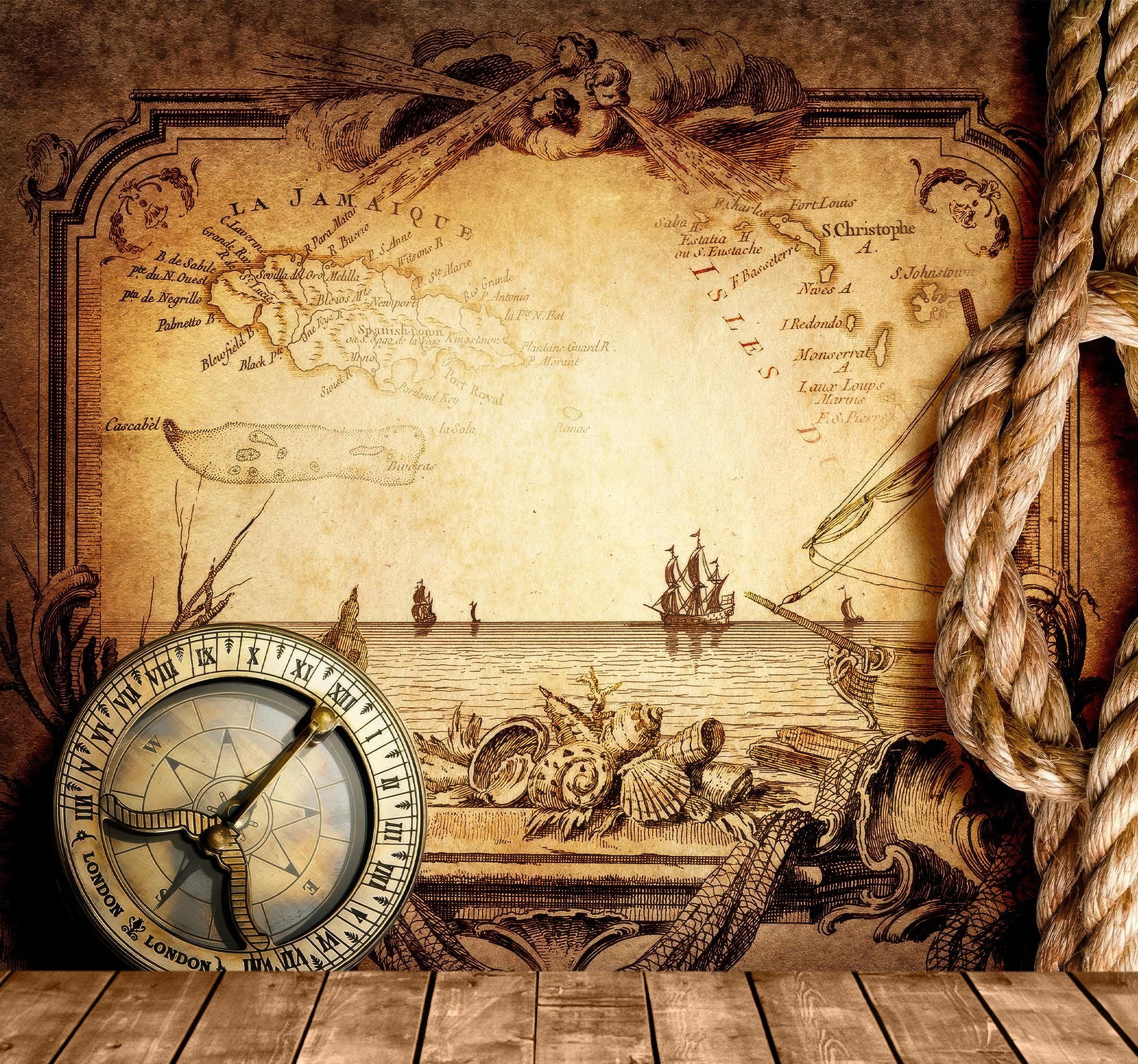 Pirate Map - Kids Room Wallpaper - Etsy