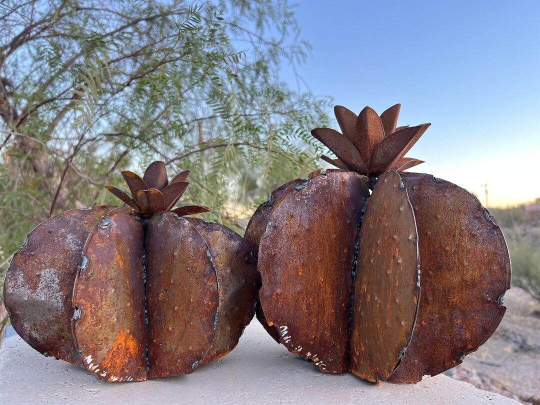 Rustic Metal Barrel Cactus: Handcrafted Mexican Desert Yard Art - Etsy