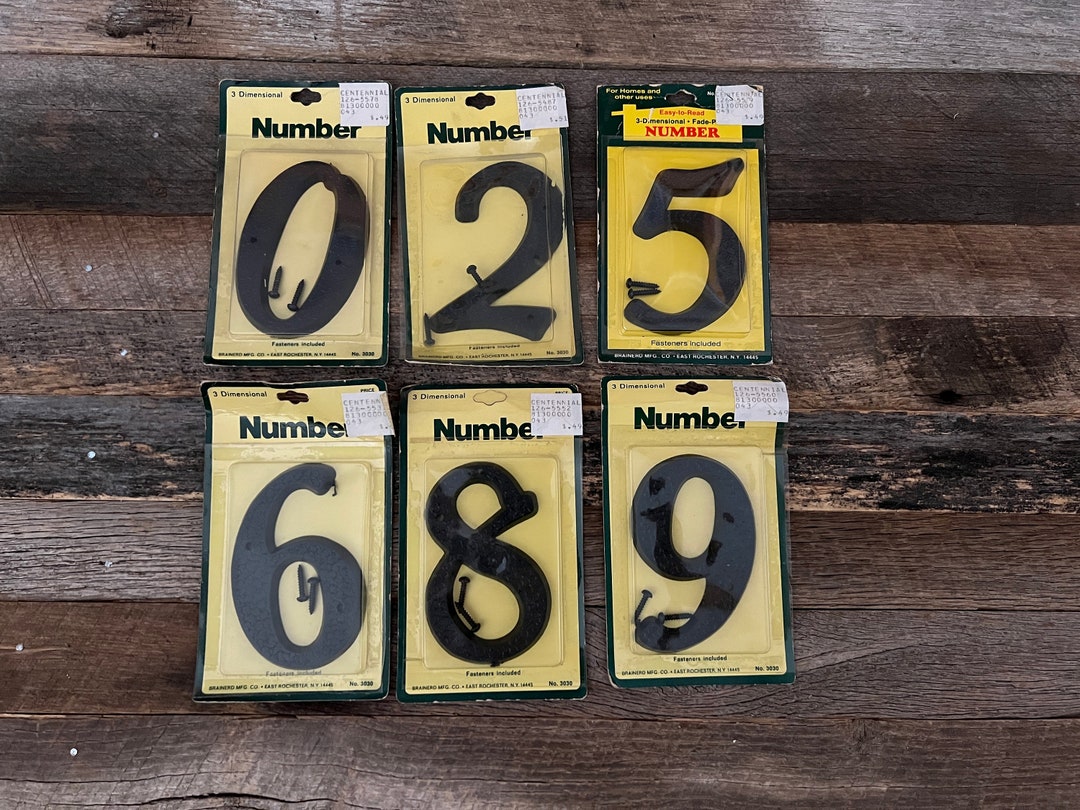 Vintage Brainerd Textured Plastic House Numbers Mailbox Numbers - Etsy