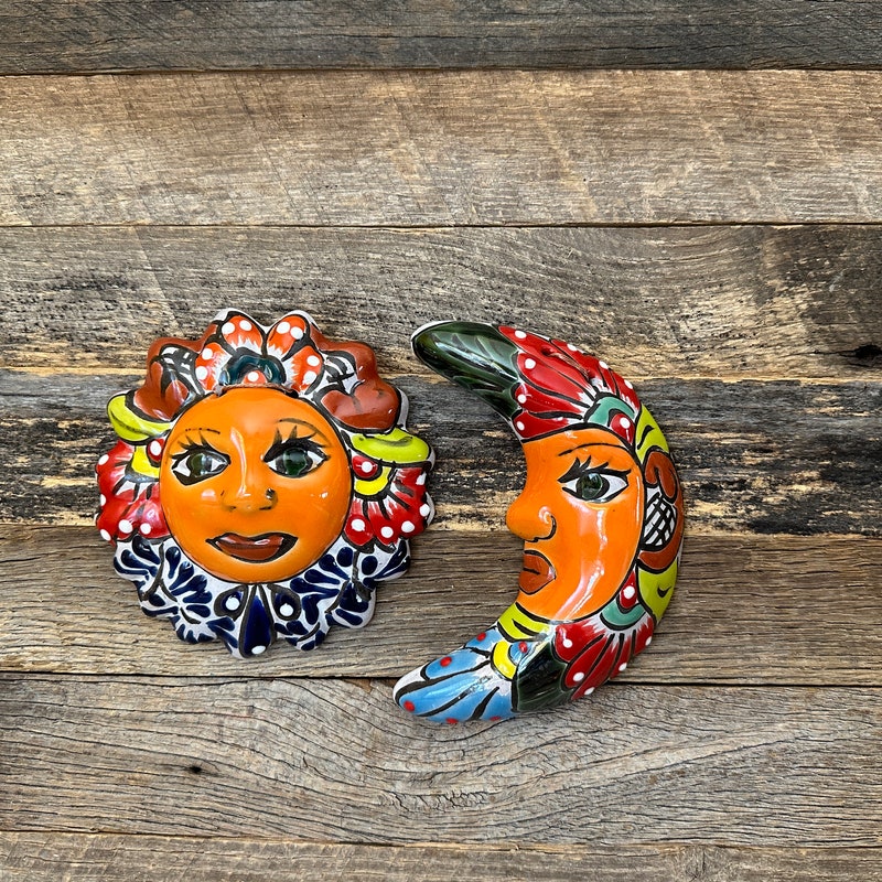 Mexican Sun and Moon Art - Etsy