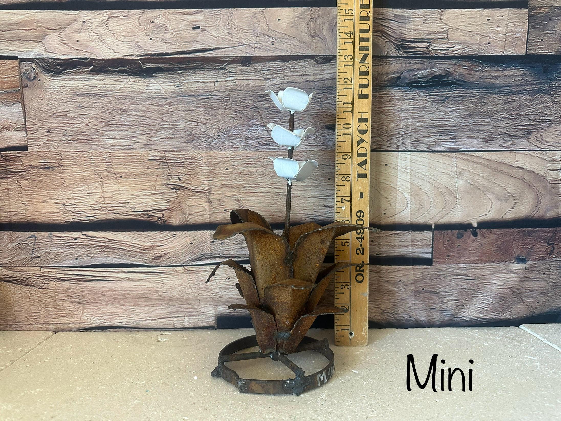 Handcrafted Rustic Metal Blooming Agave Arizona Desert Cactus Hand ...