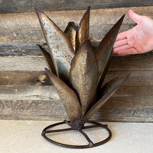 Handcrafted Rustic Metal Agave Arizona Landscape Desert Cactus Metal ...
