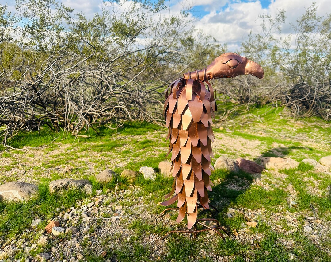Handcrafted Rustic Metal Vulture Yard Art: Hand Painted Desert Buzzard ...