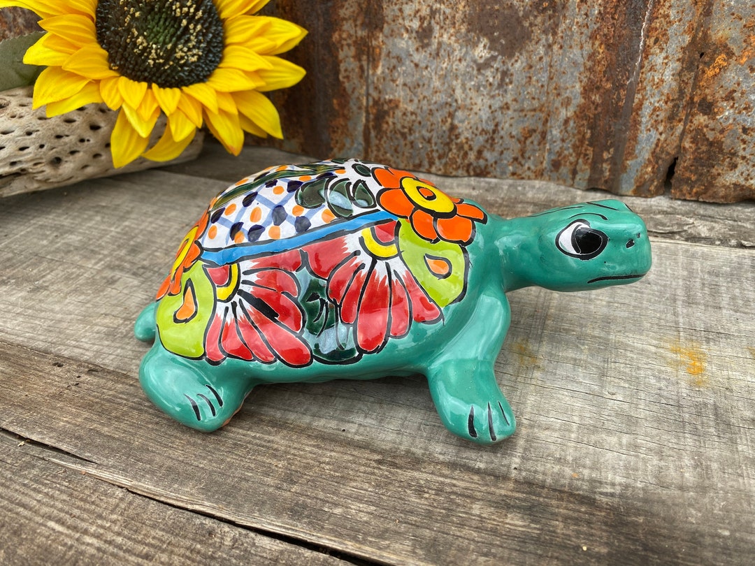Adorable Talavera MINI Turtle Tortuga Colorful Handpainted Mexican Clay ...