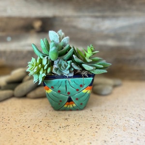 Handcrafted TINY MINI Clay Planter Talavera Clay Planter Clay Pot Hand ...