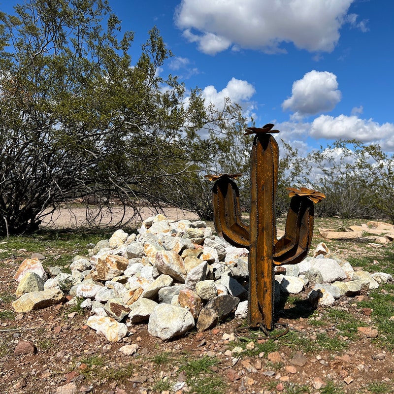 Metal Cactus Yard Art - Etsy