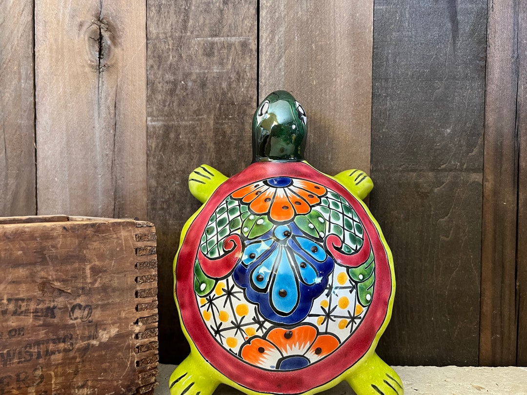 Flawed Discounted Talavera Tortuga Turtle Colorful Mexican - Etsy