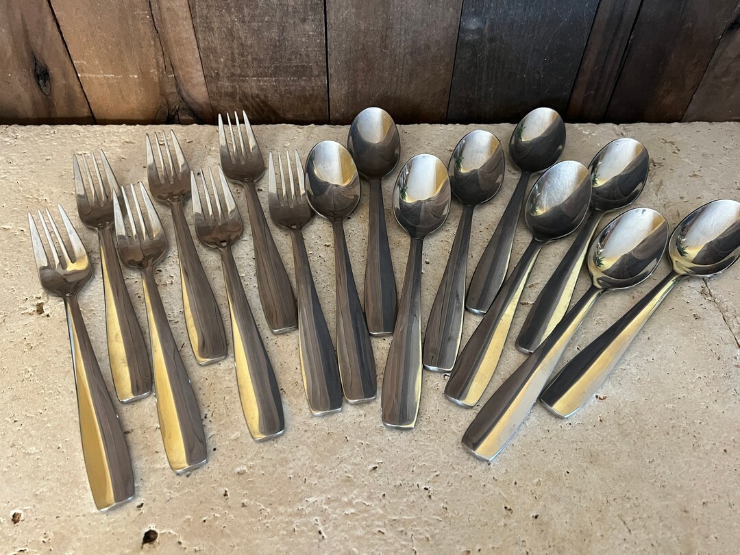 Vintage Flatware Set Large Heavy Stainless Steel Flatware - Etsy