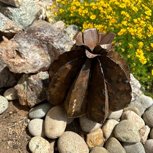 Rustic Metal Barrel Cactus: Handcrafted Mexican Yard Art (slightly ...