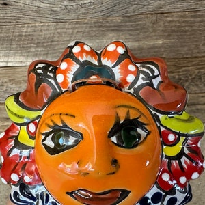Vibrant Clay Talavera MINI Sun Face Crescent Moon Colorful Hand Painted ...
