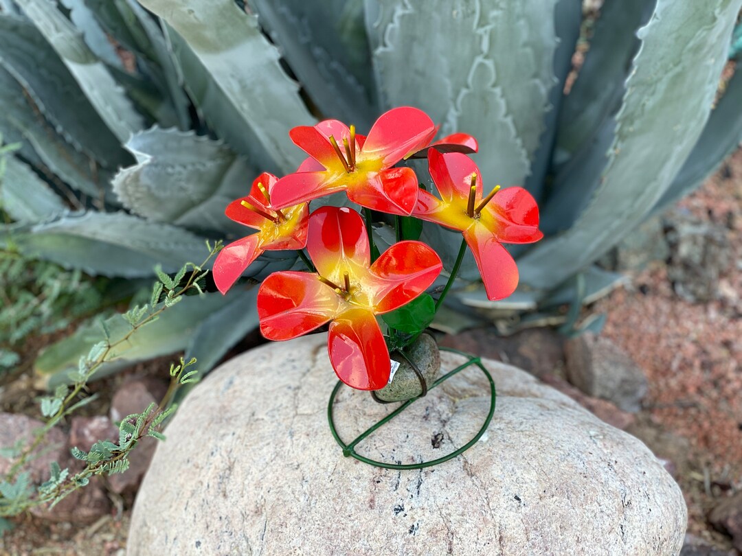 Handcrafted Mini Metal Flower Bouquet - Vibrant Yard Art - Etsy