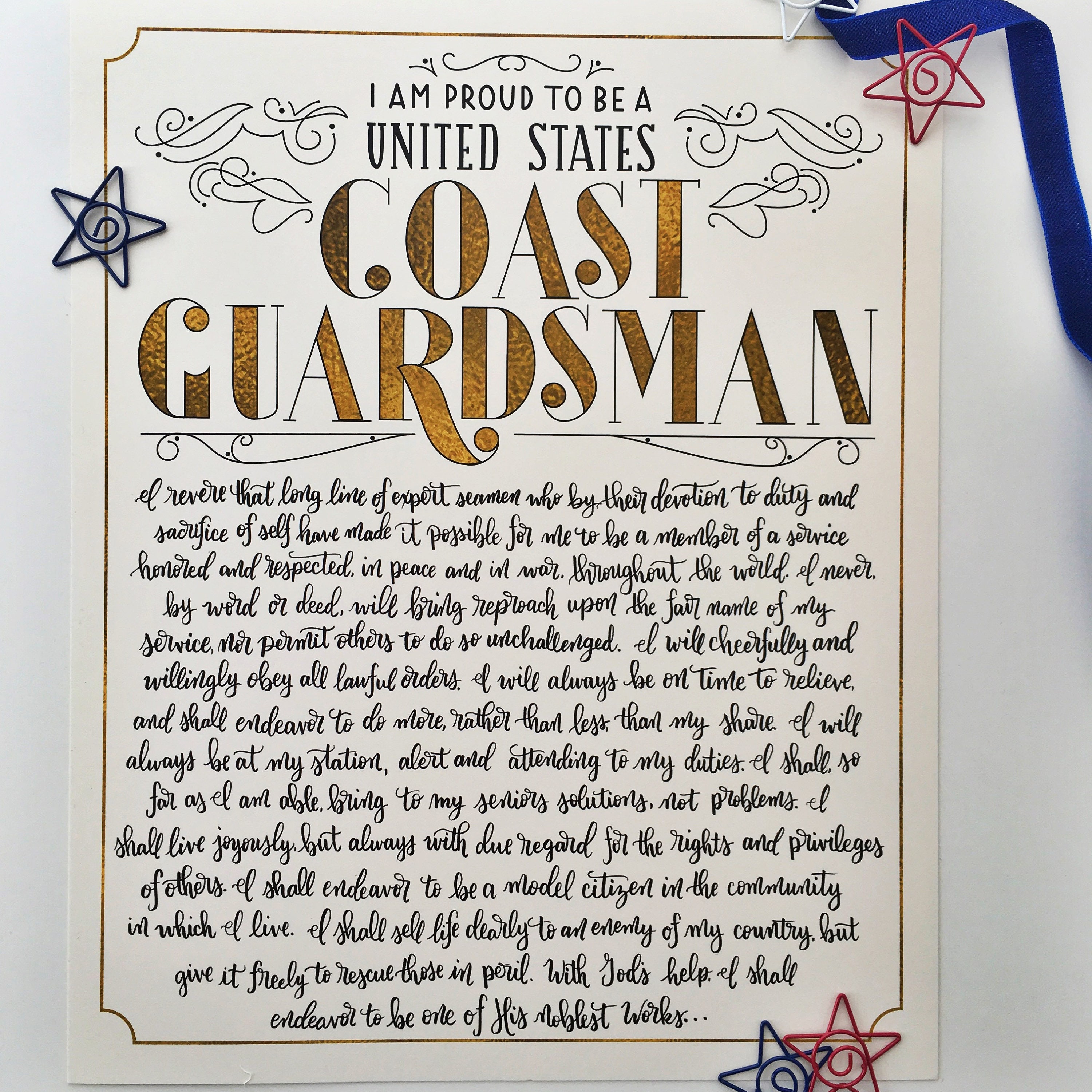 Coast Guard Creed - Etsy