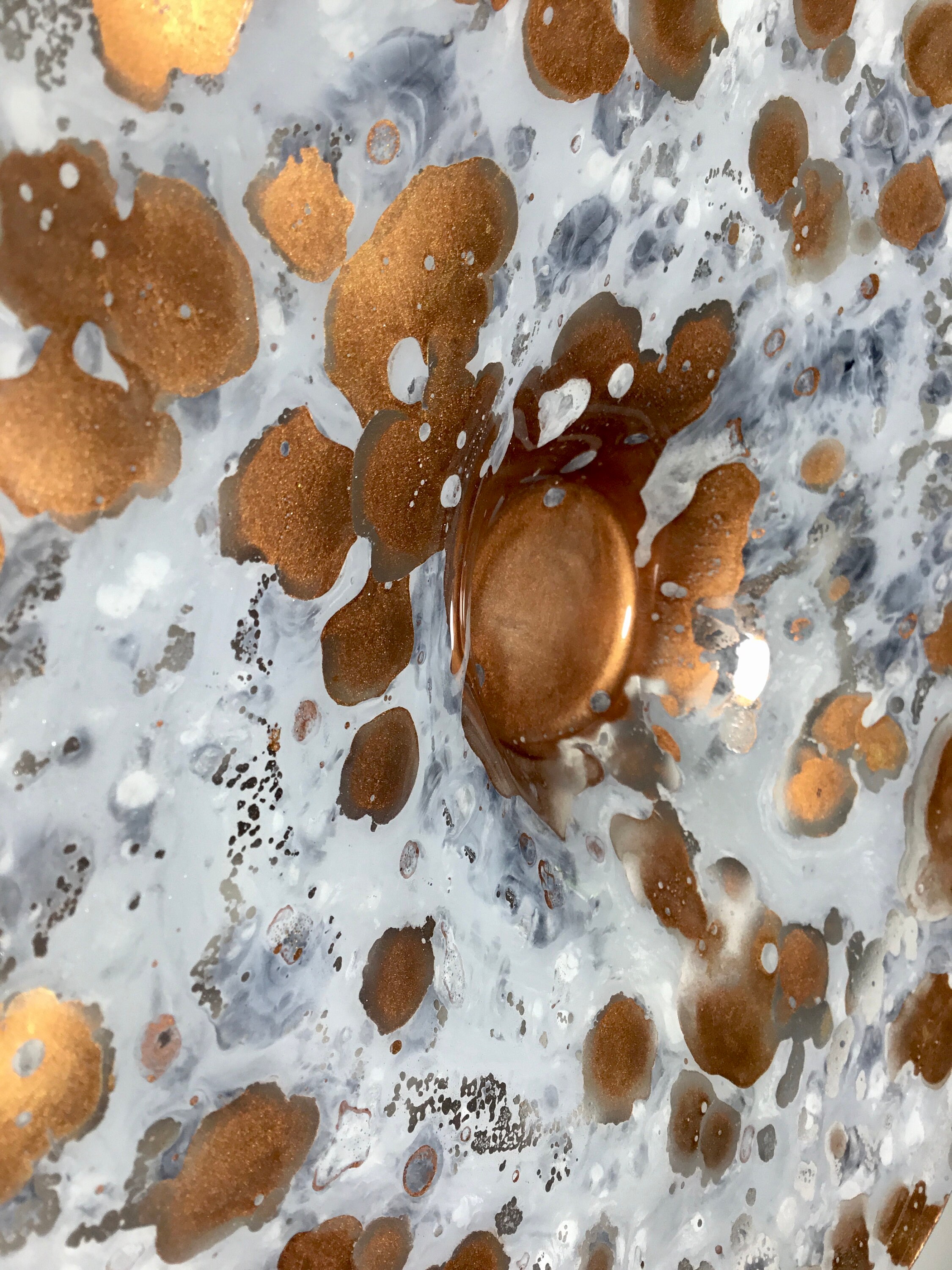Small flower 9” copper/gray handmade translucent recycled plastic/Wall ...
