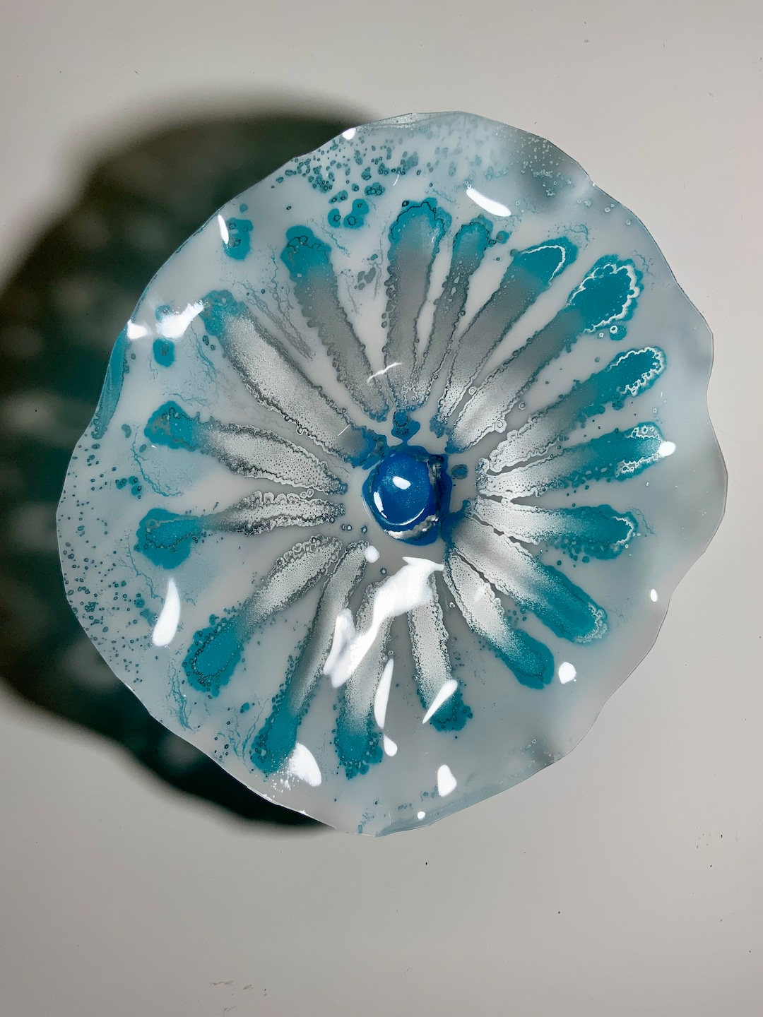 Handmade Recycled Plastic/home Decor Medium Wall Flower 12 White/light ...
