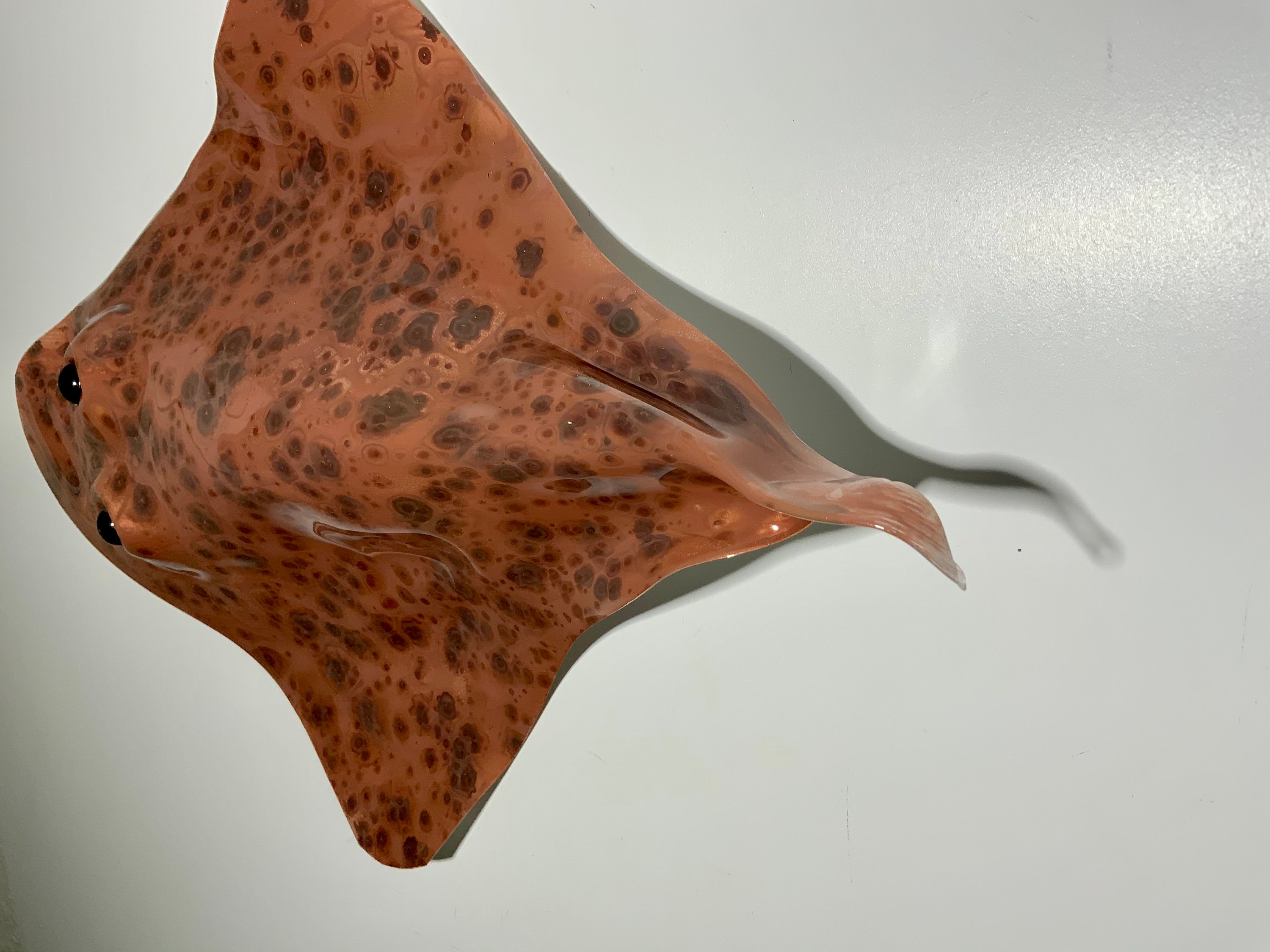 Large Stingray wall mount 17 brown/copper handmade recycled plastic ...