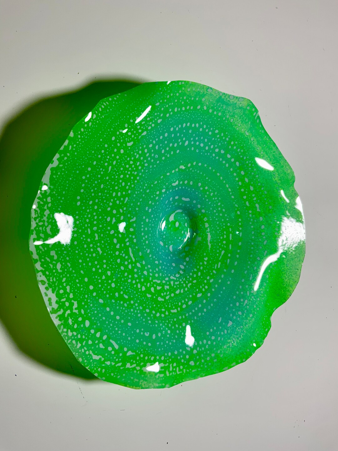 Handmade Recycled Plastic Home Decor Small Wall Flower 9” Seafoam Blue ...