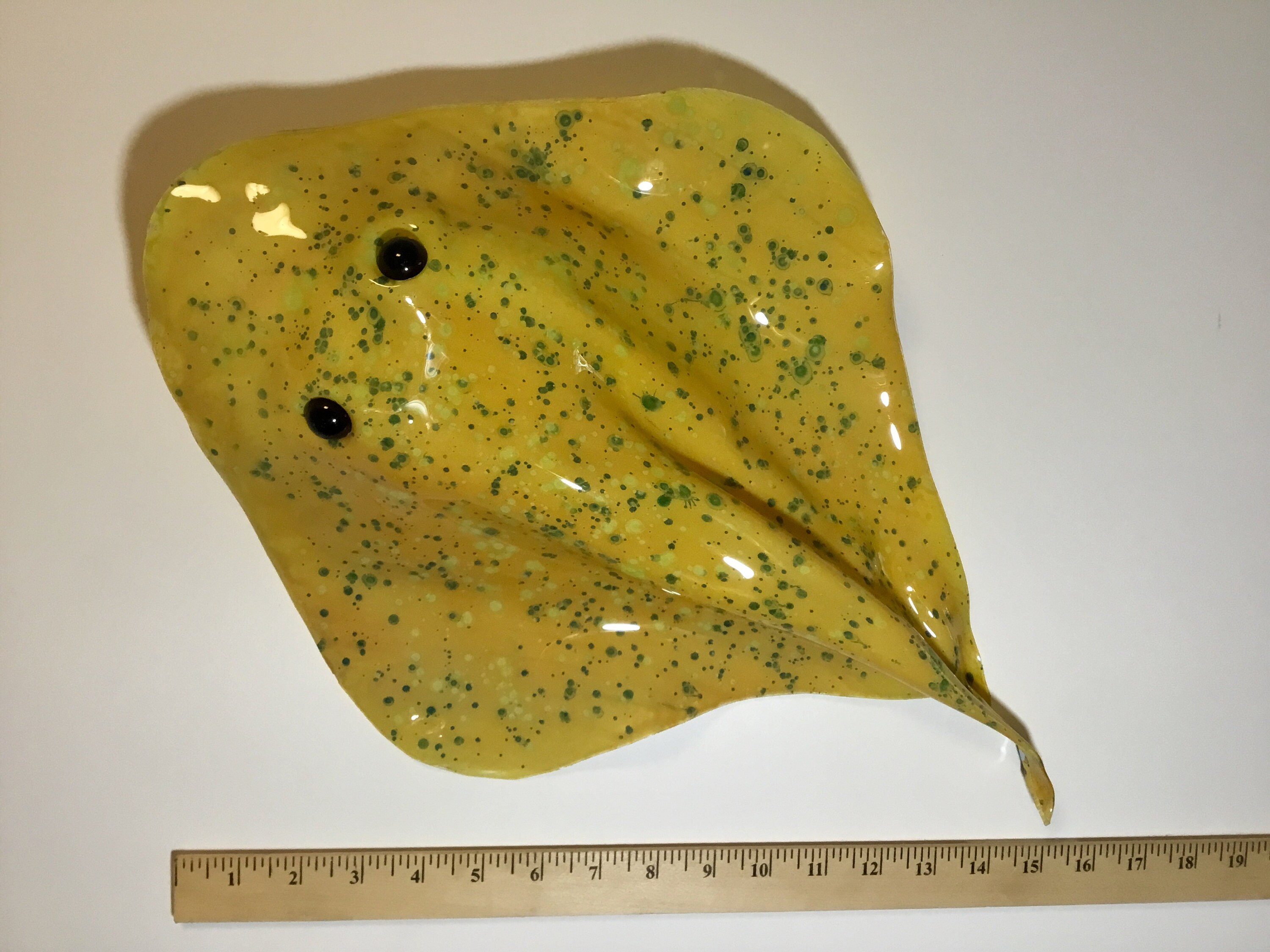 Yellow/green Stingray wall hanging 17x 14 made from eco-friendly ...
