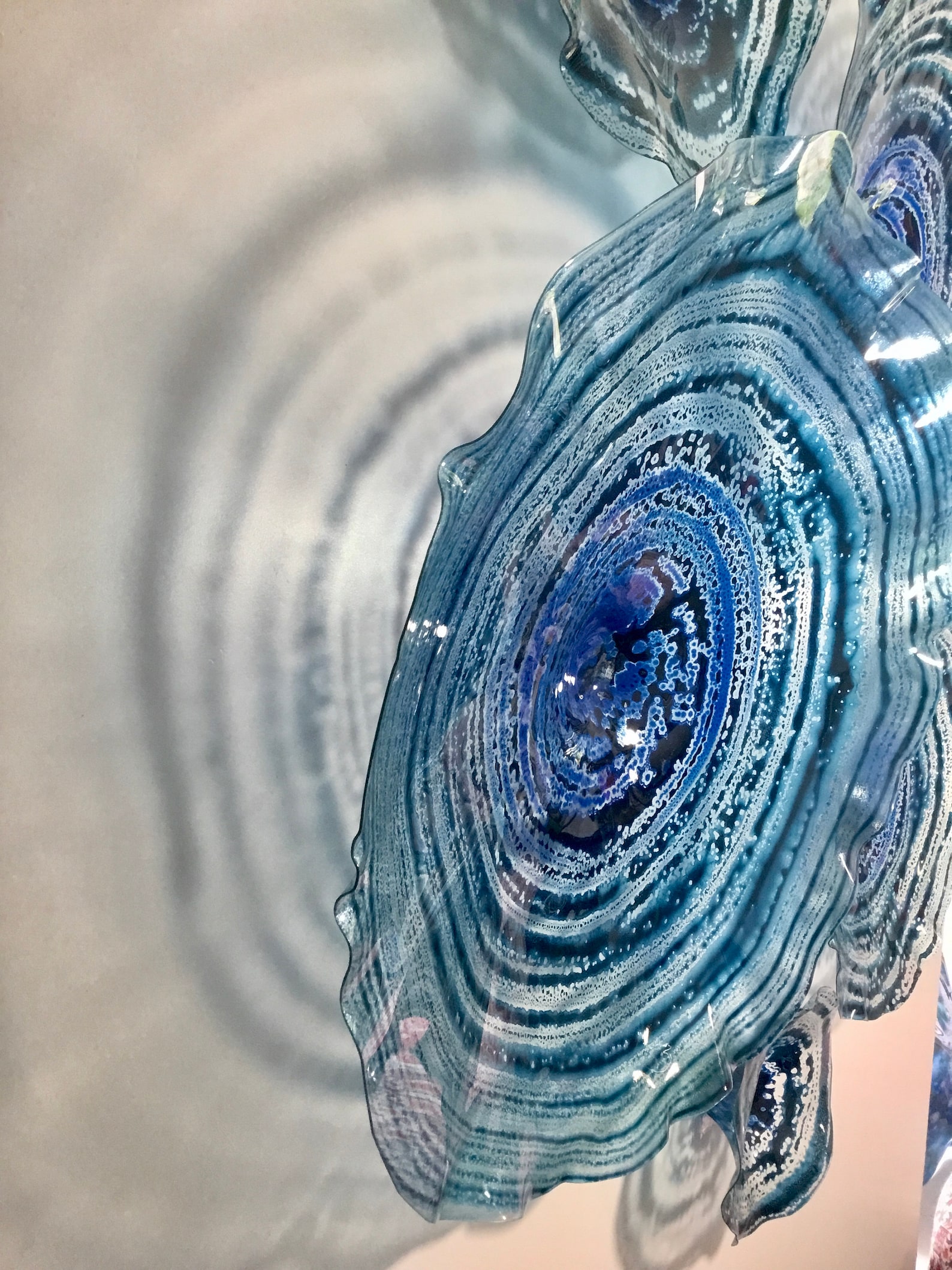 Wall Flower Translucent Teal Turquoise Blue/cobalt Handmade - Etsy