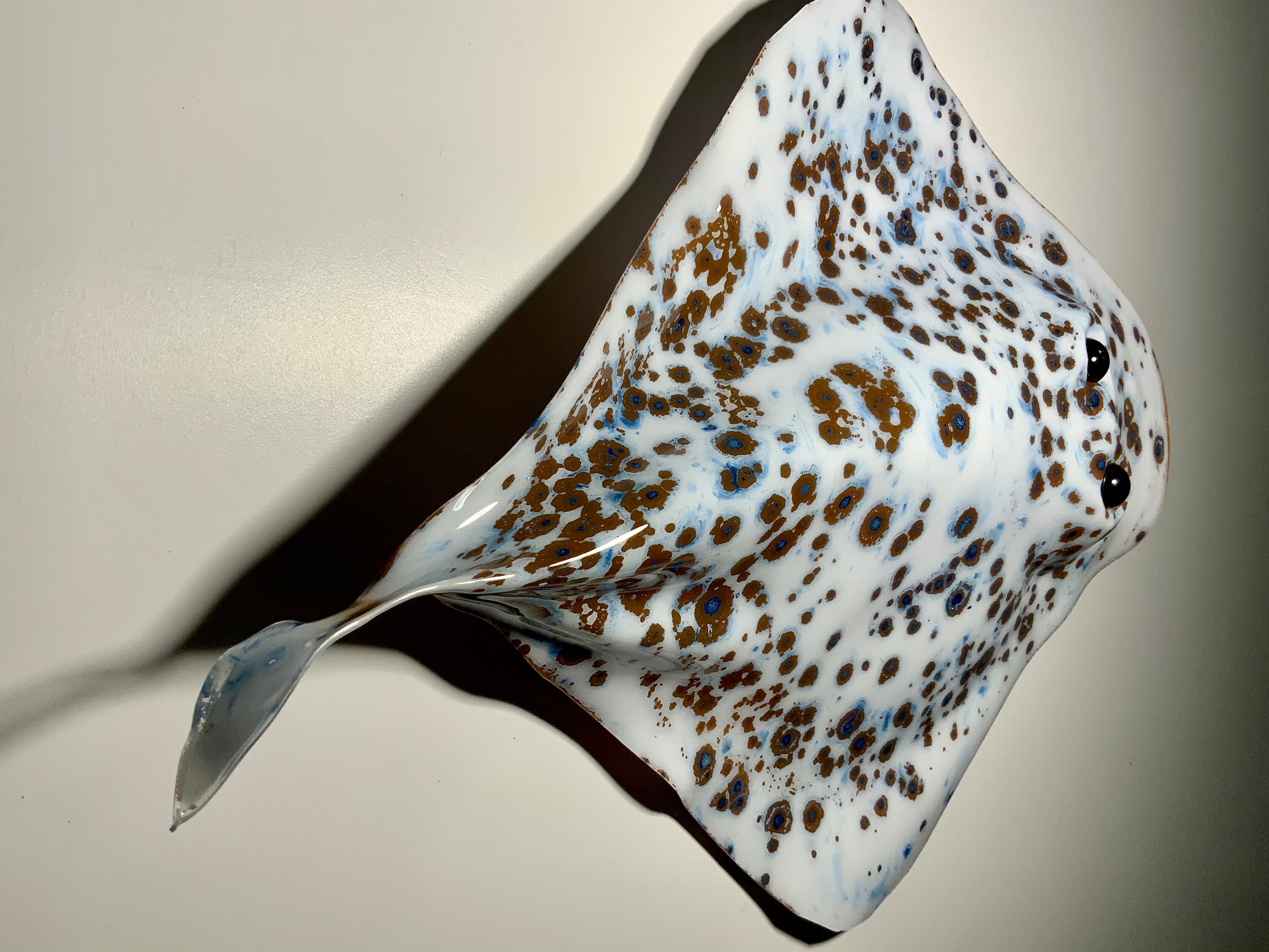 Large Stingray wall mount 17 white/copper/blue handmade recycled ...