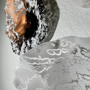 Handmade Recycled Plastic Wall Art Sculpture 8 White/black/copper ...