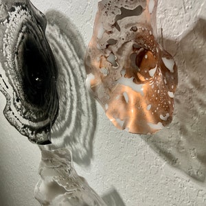 Handmade Recycled Plastic Wall Art Sculpture 8 White/black/copper ...