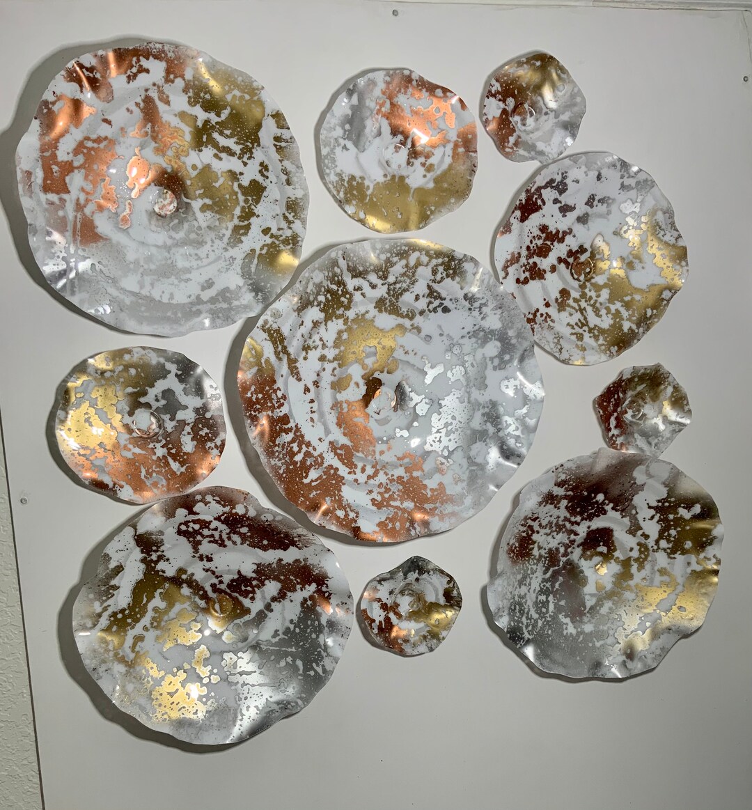 Made to Order Handmade Recycled Plastic Wall Flower Home Decor Set of ...