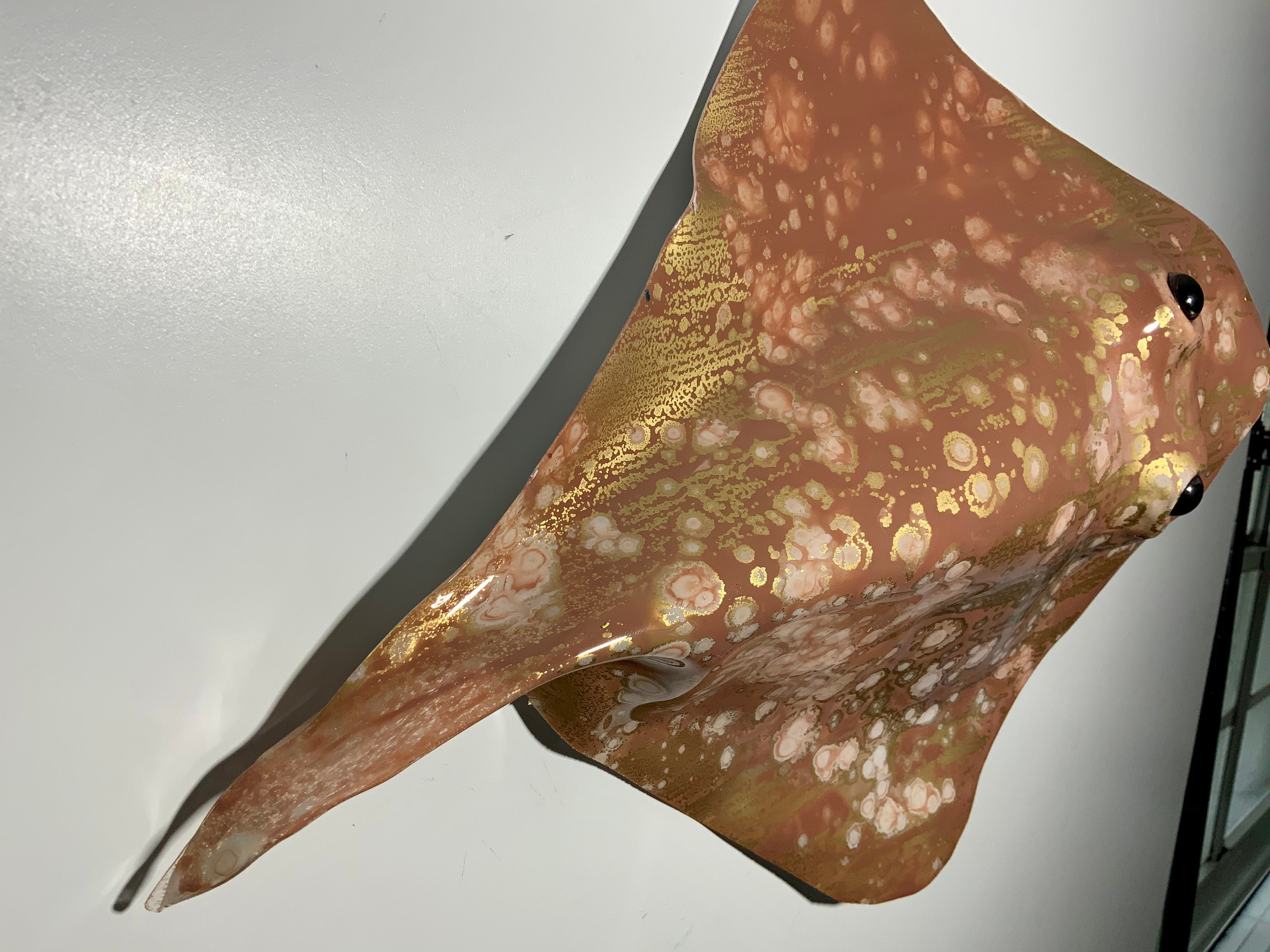 Large Stingray wall hanging 17 brown/clay/gold handmade recycled ...