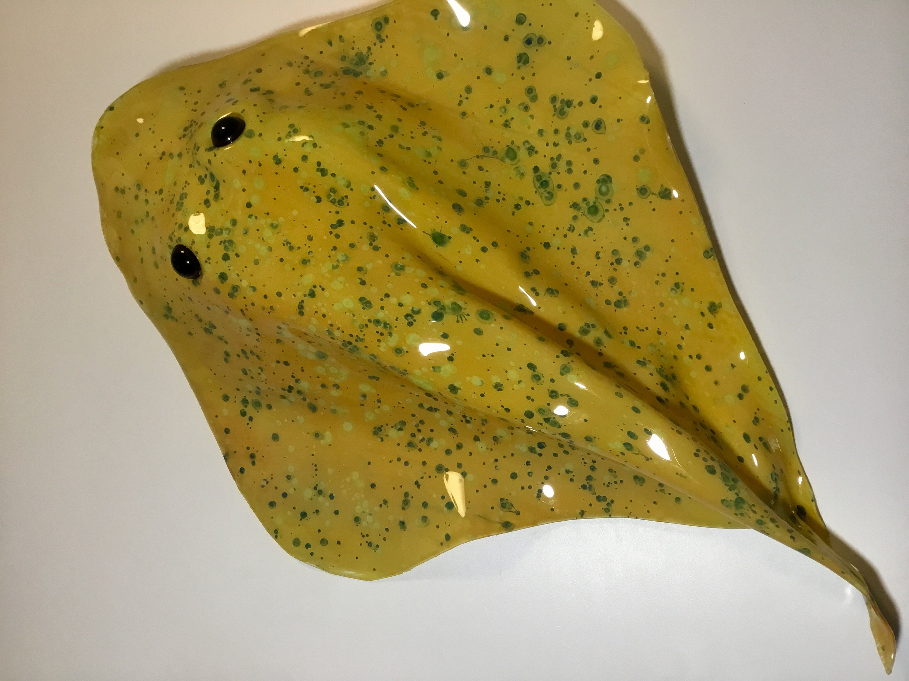Yellow/green Stingray wall hanging 17x 14 made from eco-friendly ...