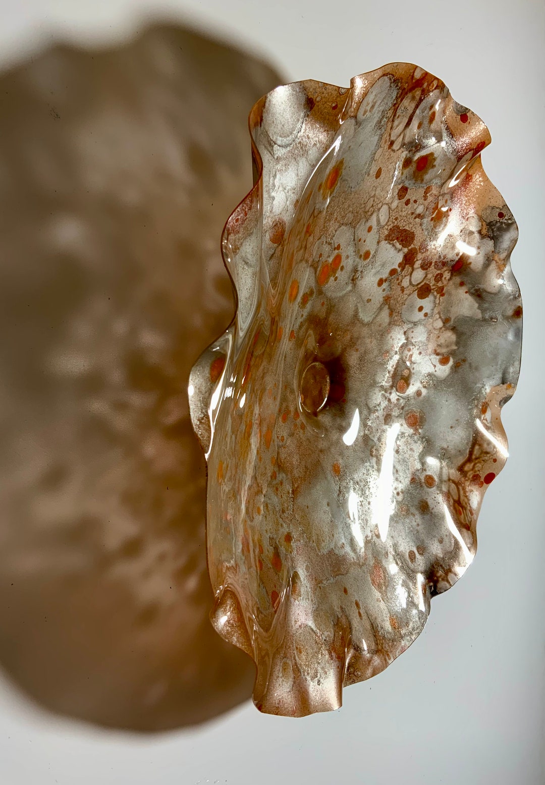 Medium Wall Flower Modern Home Wall Sculpture Decor 13 Orange/silver ...