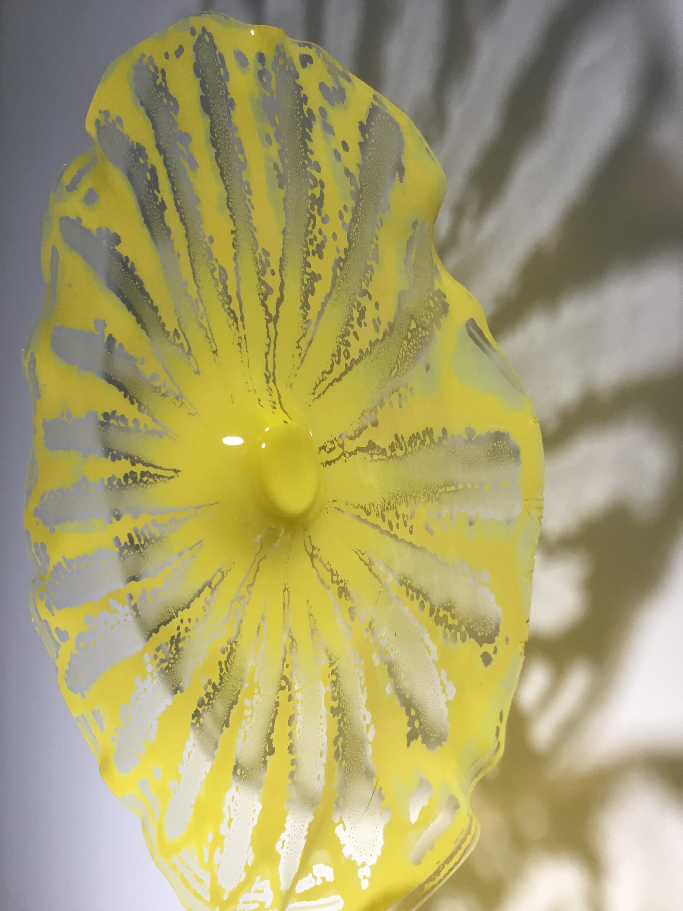 Iridescent yellow Wall Flower set of 3 up-cycled translucent polymer ...
