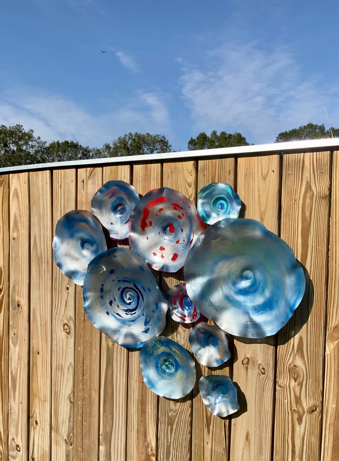 Silver/blue/red/green/orange/purple/pink Wall Flower Sculpture 10 ...