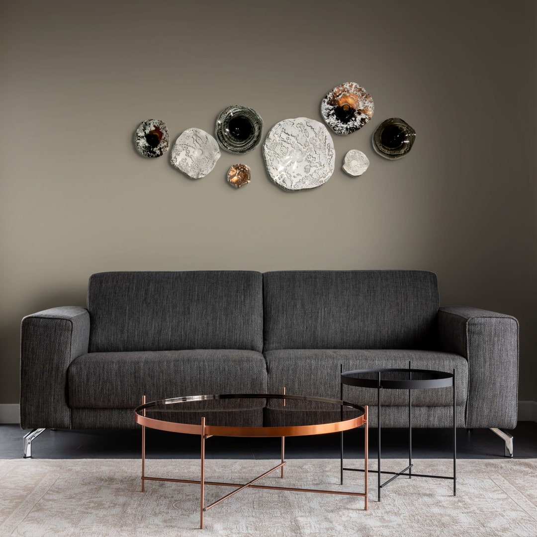 Handmade Recycled Plastic Wall Art Sculpture 8 White/black/copper ...