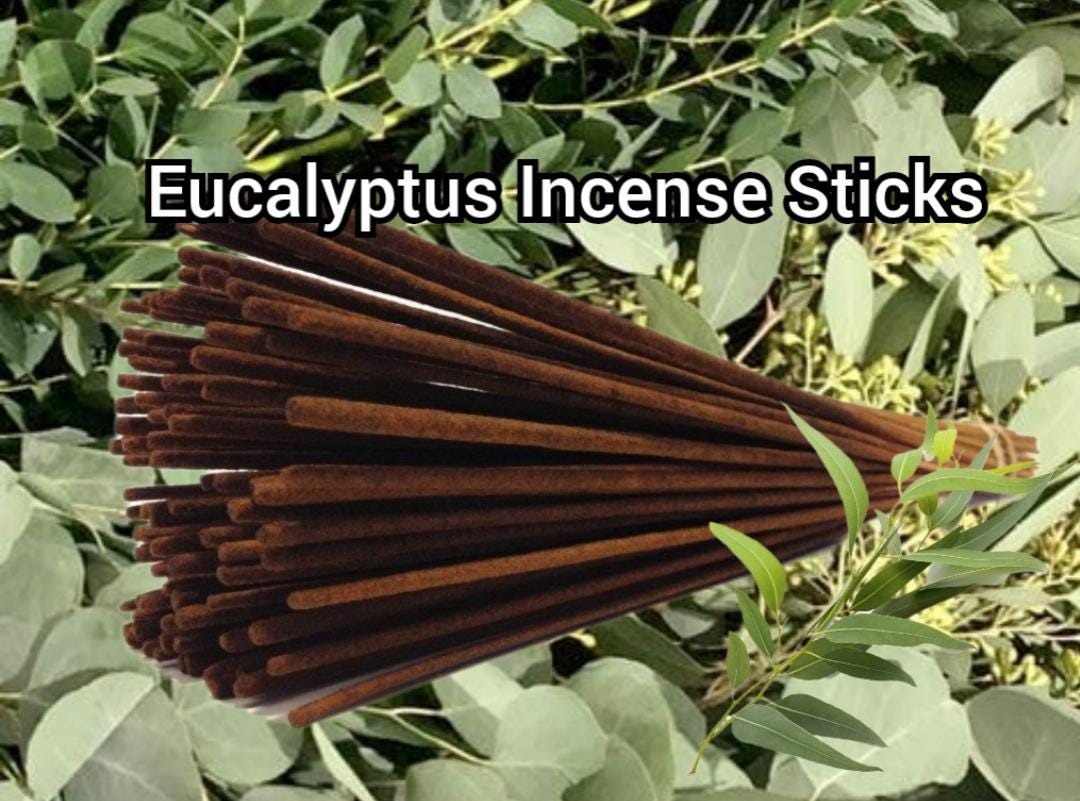 Eucalyptus Incense Sticks - Hand Dipped Natural Essential Oil Incense ...